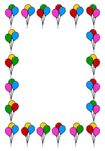 Balloon Border | Coloring Page