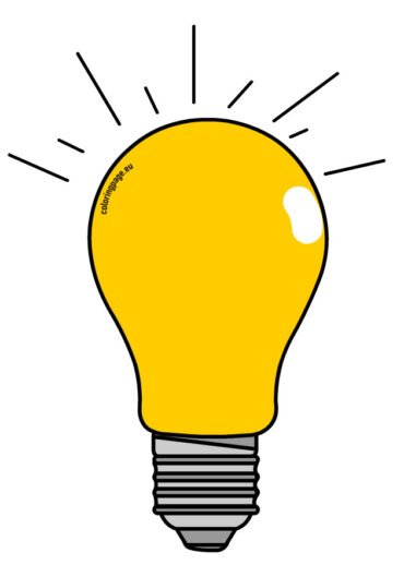 Bright Yellow Bulb | Coloring Page