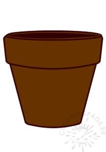 Brown flower pot | Coloring Page