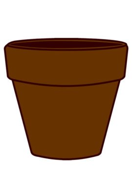 Brown flower pot | Coloring Page
