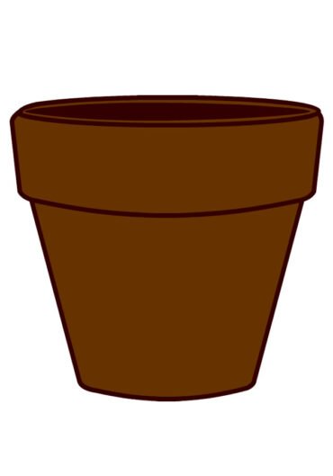 Brown flower pot | Coloring Page