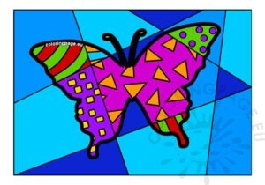 Butterfly pop art | Coloring Page