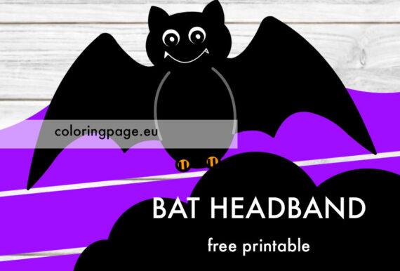 Printable Bat Headband | Coloring Page