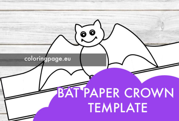 Bat paper crown template | Coloring Page