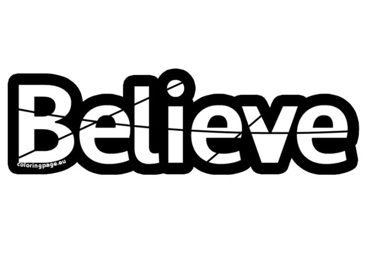 Believe text | Coloring Page