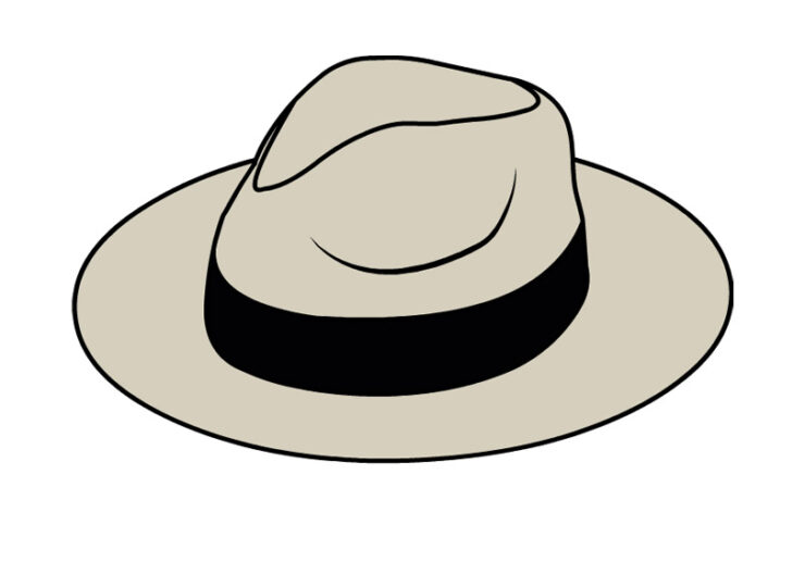 Classic Fedora hat | Coloring Page