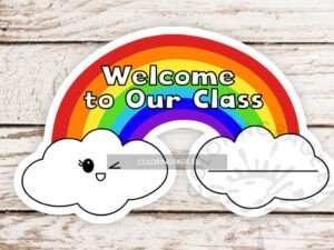 Classroom welcome sign | Coloring Page