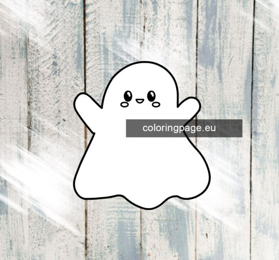 Kawaii ghost | Coloring Page