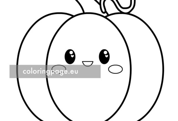 Printable Pumpkin Kawaii | Coloring Page