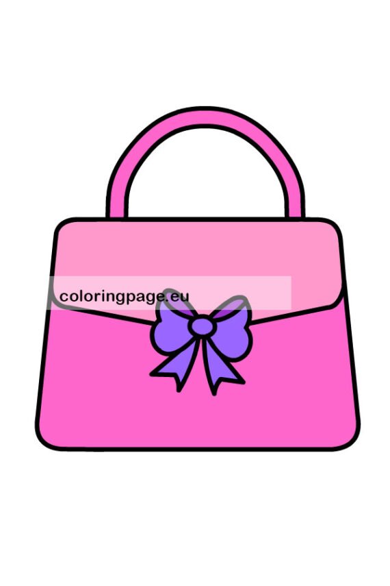 Pink women handbag | Coloring Page