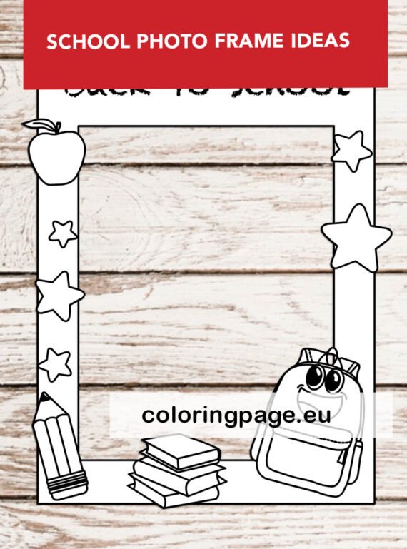 School Photo Frame ideas | Coloring Page