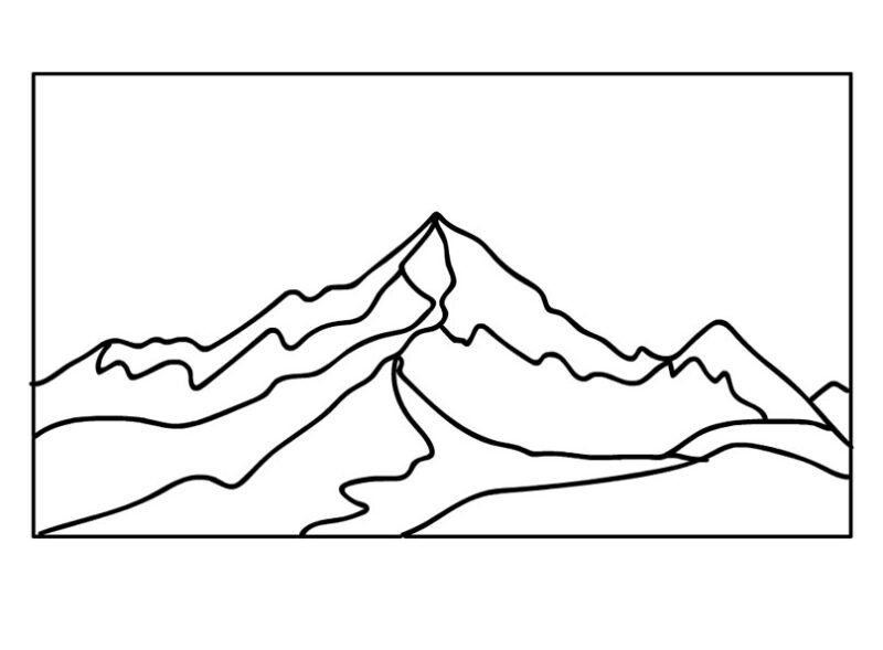 Snow Capped Mountain | Coloring Page