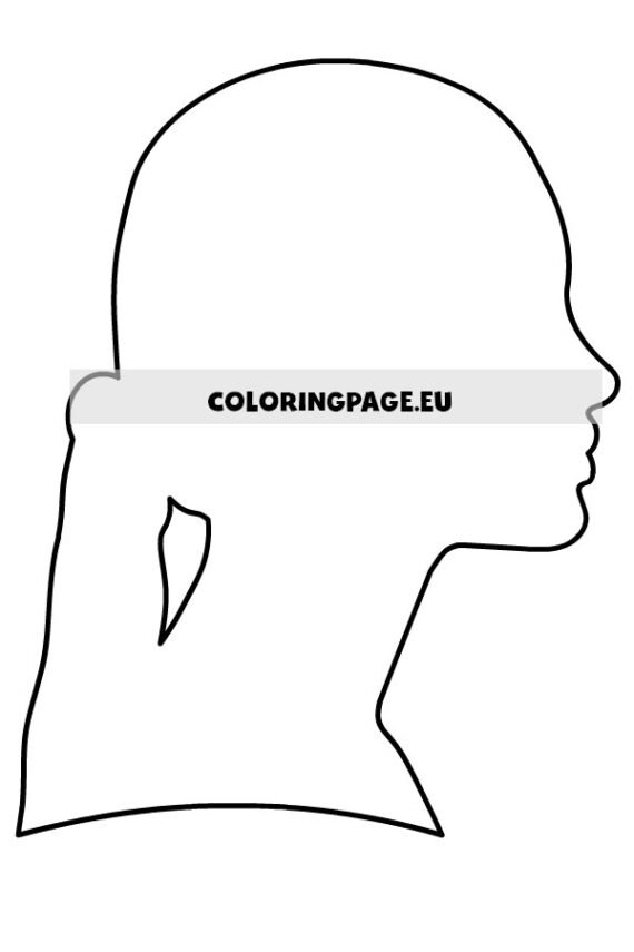 Girl profile outline | Coloring Page