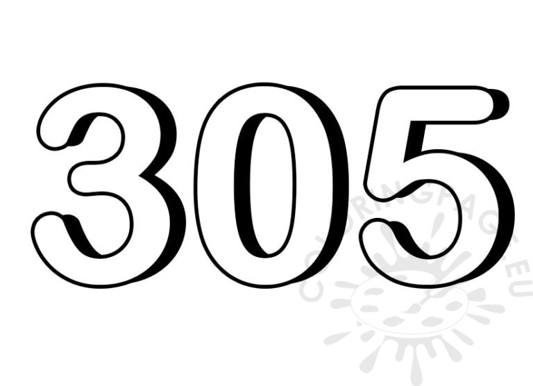 3D 305 number | Coloring Page