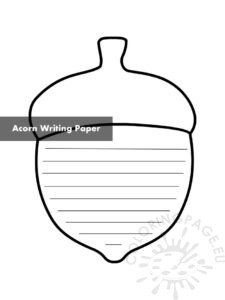 Acorn Writing Paper | Coloring Page