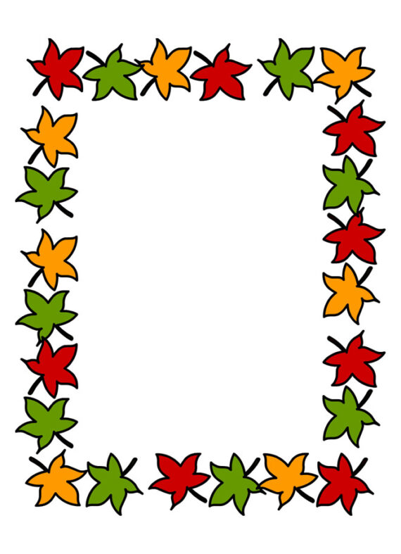 Fall leaves frame | Coloring Page