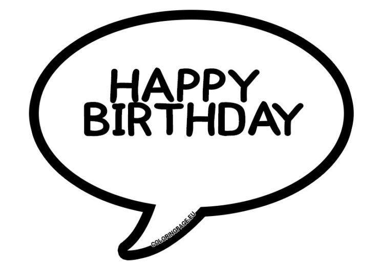 Birthday speech bubble | Coloring Page