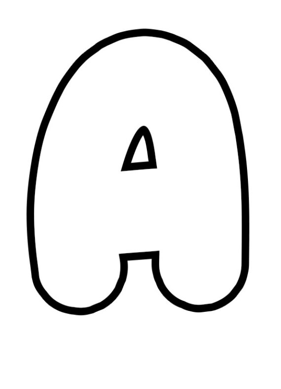 Bubble Letter A | Coloring Page