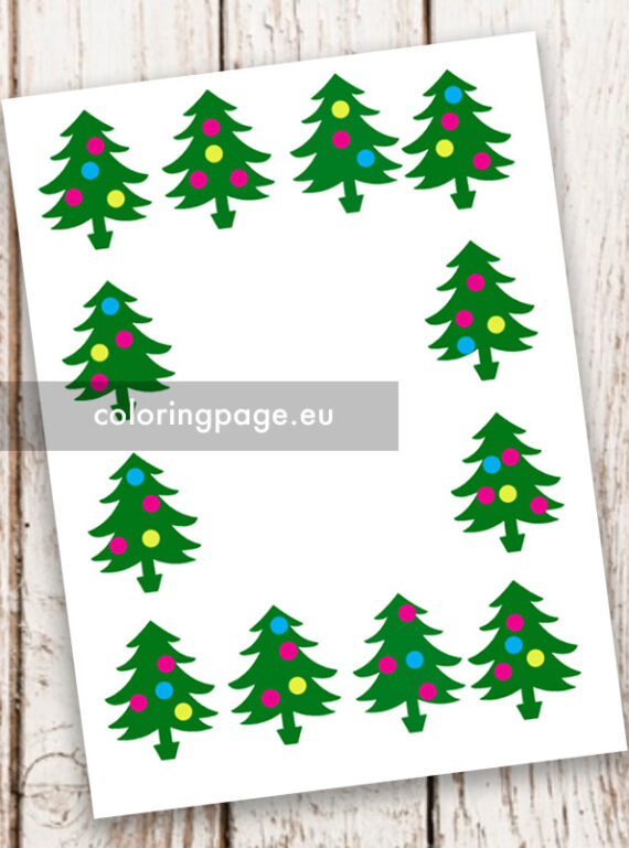 Christmas Tree Border | Coloring Page