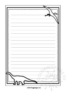 Dinosaur Writing Paper | Coloring Page