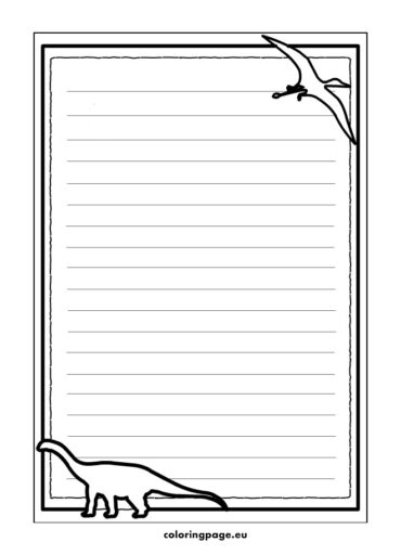 Dinosaur Writing Paper | Coloring Page