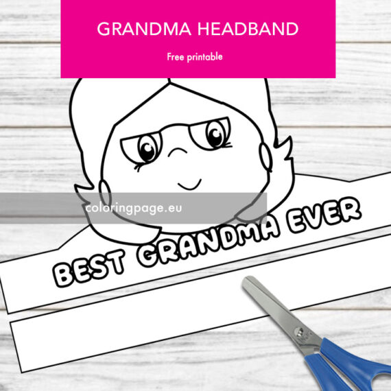Printable Grandma Headband template | Coloring Page