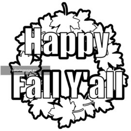 Printable Happy Fall Y'all | Coloring Page