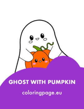 Ghost with Pumpkin | Coloring Page