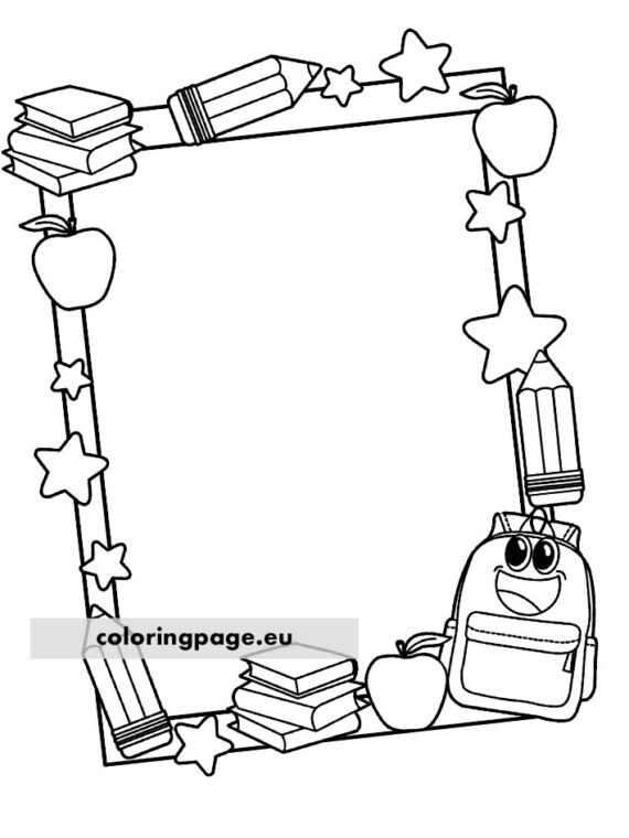 Rectangular school frame | Coloring Page