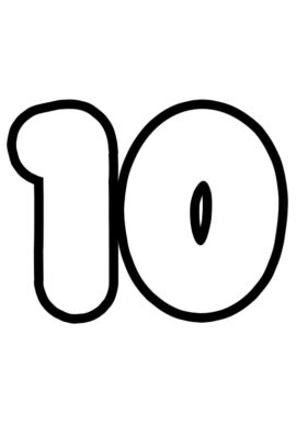 10 bubble letter | Coloring Page