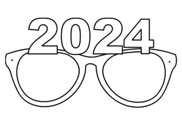 2024 Glasses template | Coloring Page