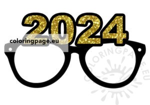 Printable 2024 Paper Eyeglasses | Coloring Page