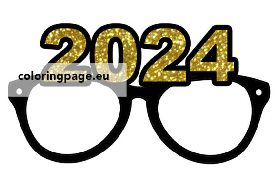 Printable 2024 Paper Eyeglasses | Coloring Page