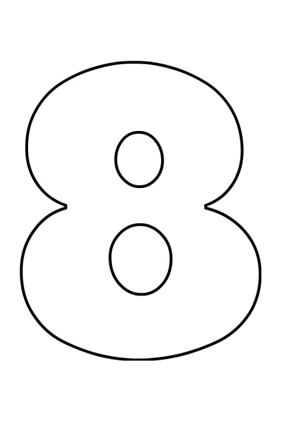 8 bubble letter | Coloring Page