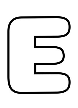 Bubble letter E | Coloring Page