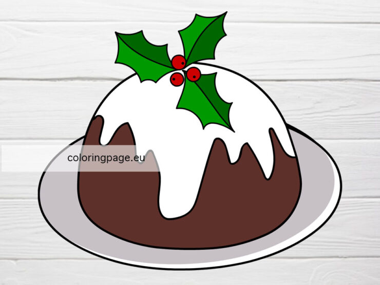 Christmas pudding | Coloring Page
