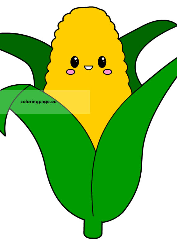 Corn character | Coloring Page