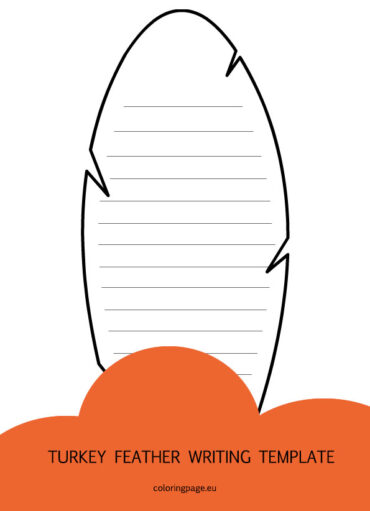 Turkey Feather Writing Template | Coloring Page