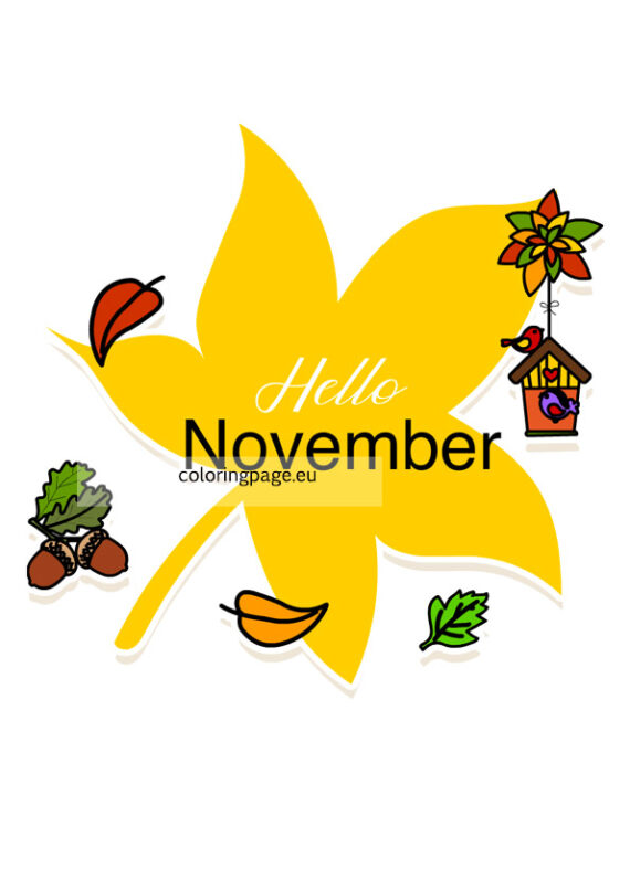 Hello november | Coloring Page