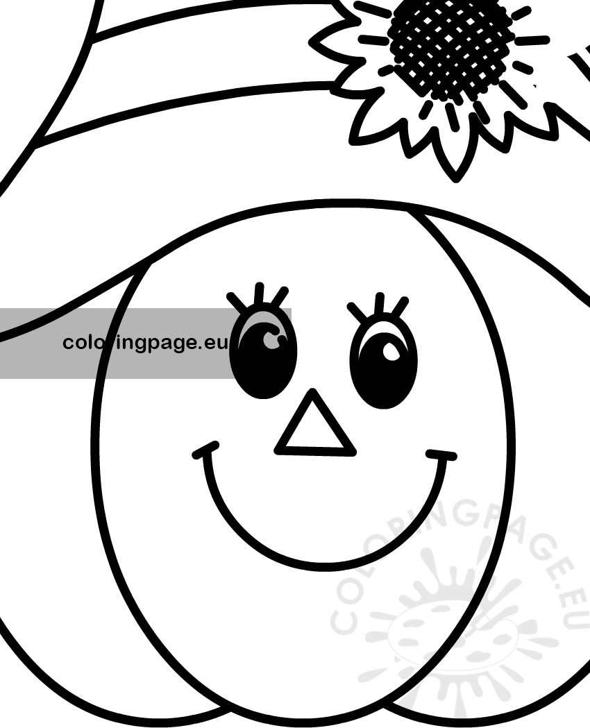 Fall Pumpkin Scarecrow | Coloring Page