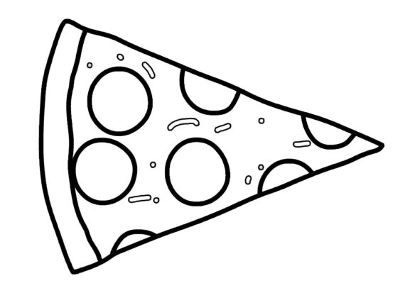 Slice of pizza | Coloring Page