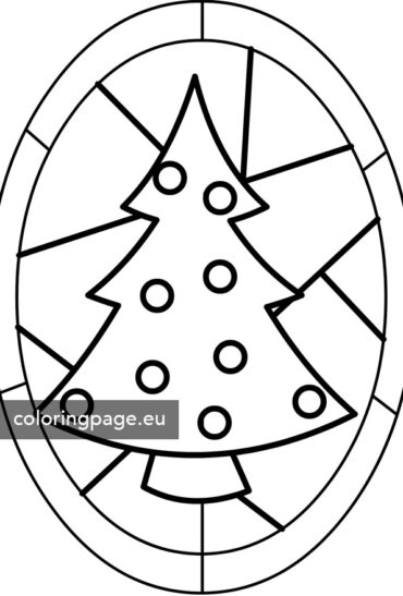 Stained glass Christmas tree | Coloring Page