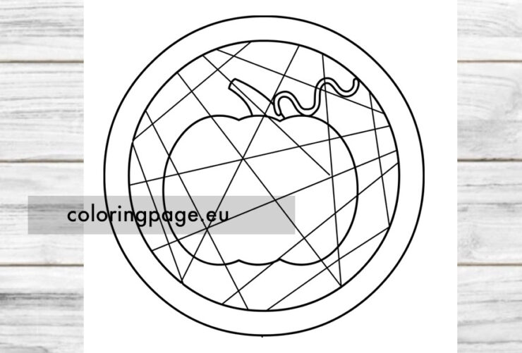 Stained Glass Fall Pumpkin | Coloring Page