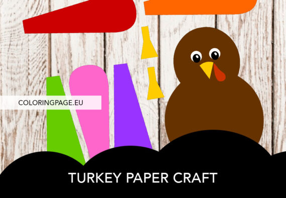 Turkey paper craft for kids | Coloring Page