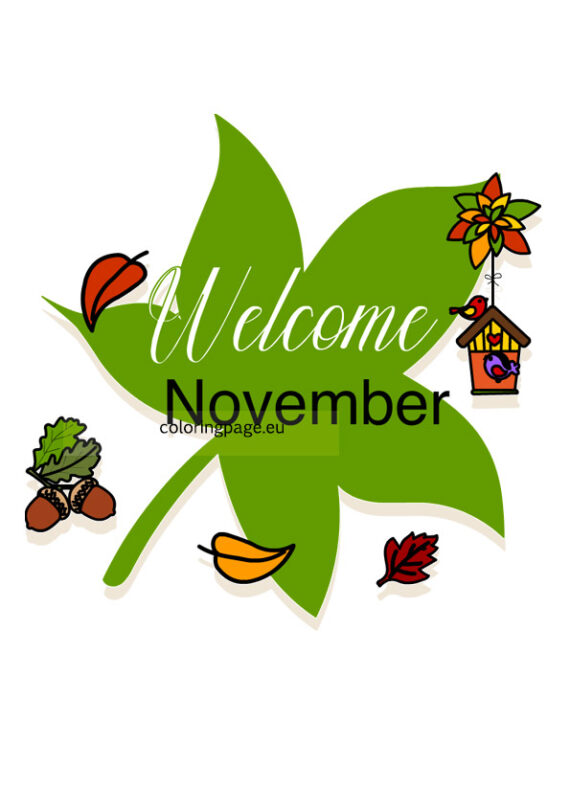 Welcome November | Coloring Page