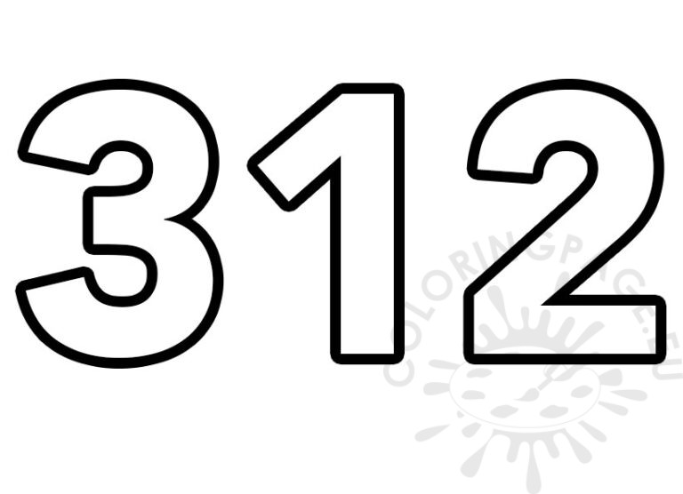 312 number | Coloring Page