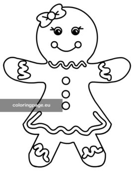 Gingerbread Girl | Coloring Page