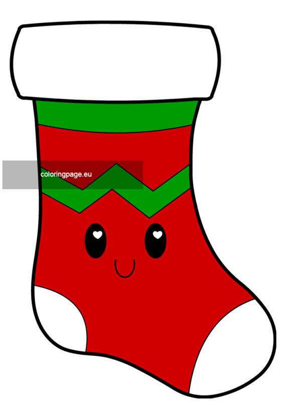 Red Stocking | Coloring Page