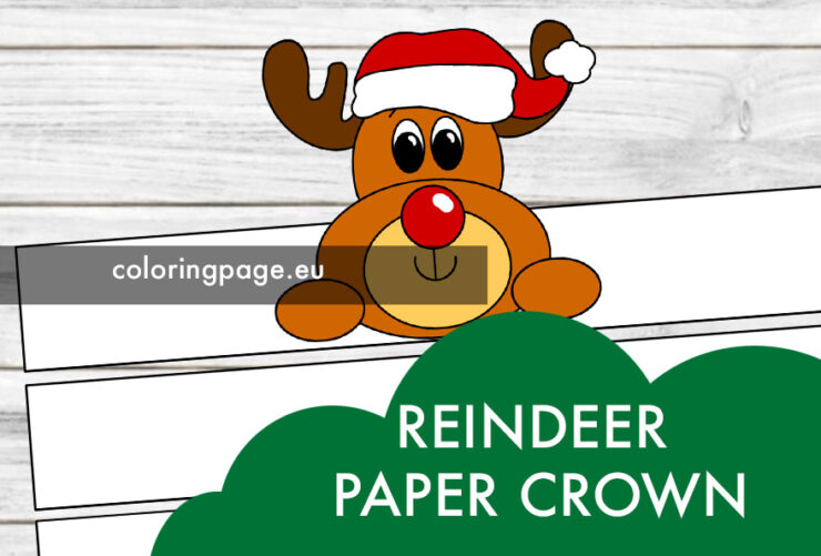 Reindeer paper crown | Coloring Page