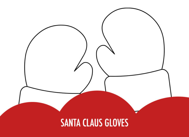 Santa Claus Gloves | Coloring Page
